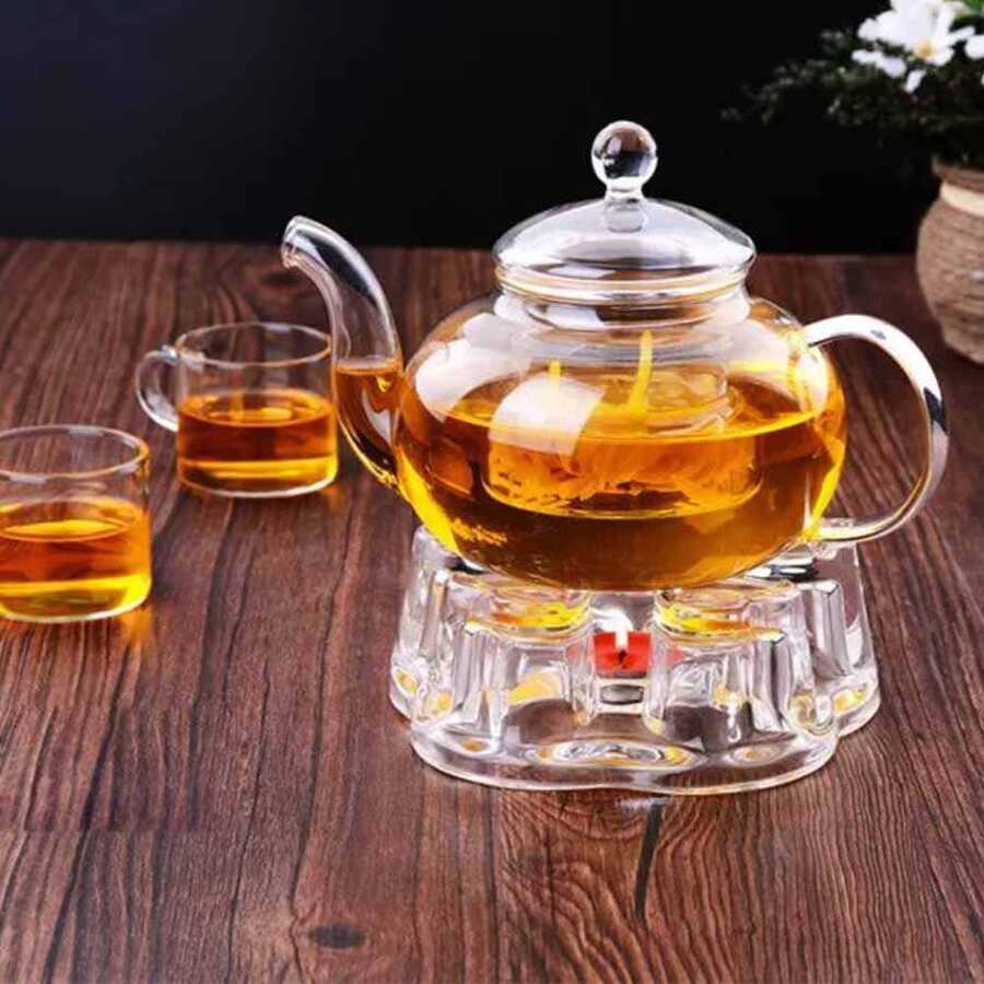 Glass Teapot 400 Ml - Glass Strainer (Cd-450C) - Epinox.com.tr